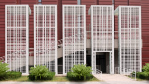 Admin Building Entrance - Moz Designs | Architectural Products + Metals